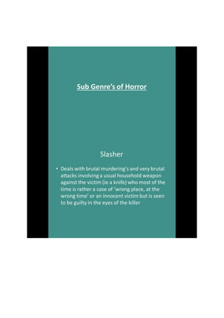 Sub Genre of Horror | DOCX