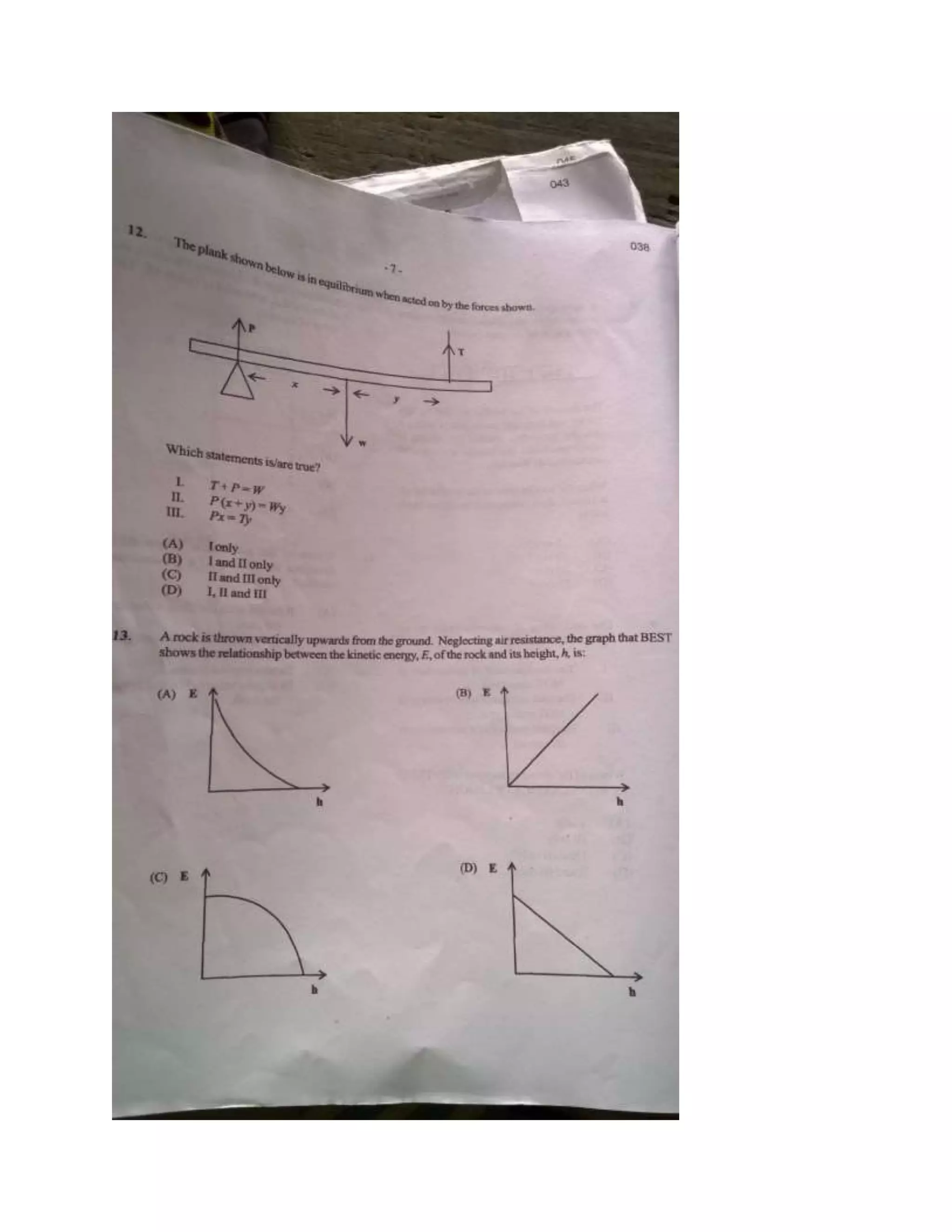 CAPE Physics unit 1 paper 1 past papers ( 2010-2013) | DOCX