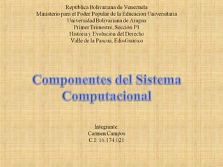 Componentes del Sistema Computacional | PPT