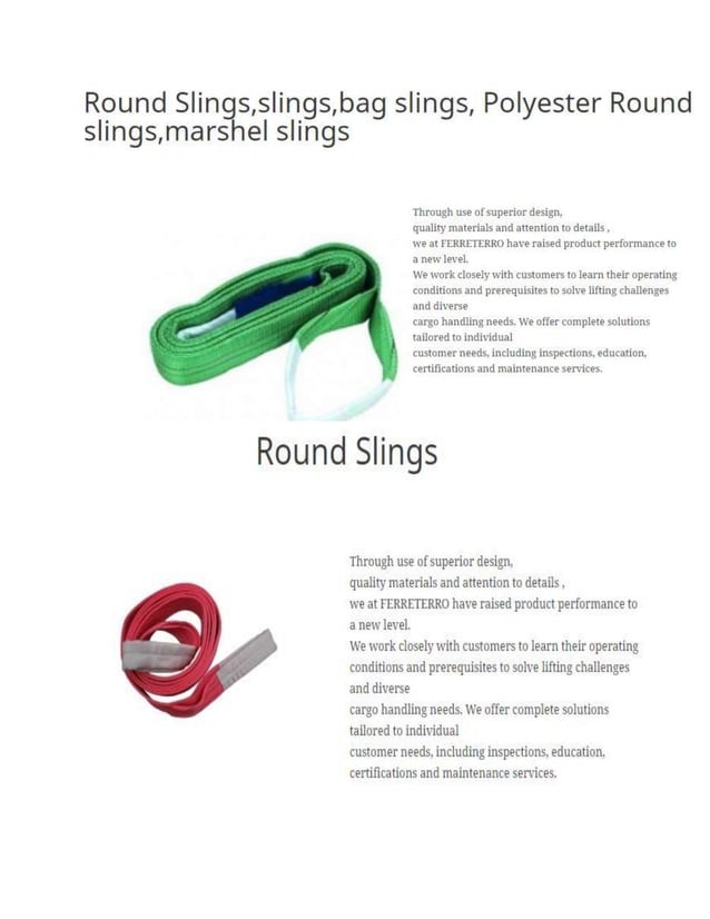 Slings,Round Slings,Webbing Slings.Chain Slings, | PDF