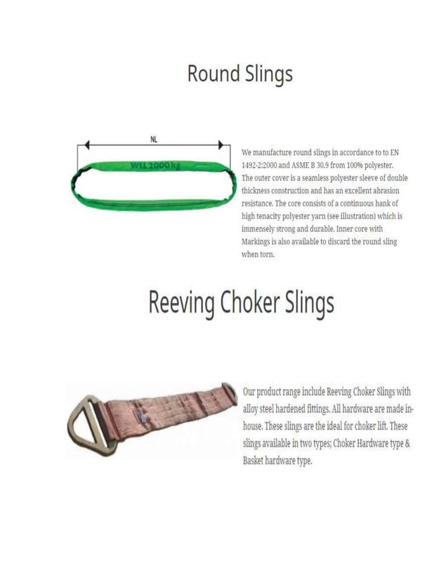 Slings,Round Slings,Webbing Slings.Chain Slings, | PDF