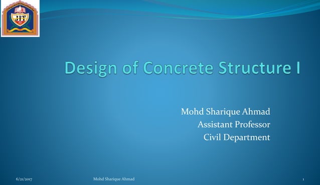 Design of Concrete Structure 1 | PPTX | Civil Engineering Industry ...