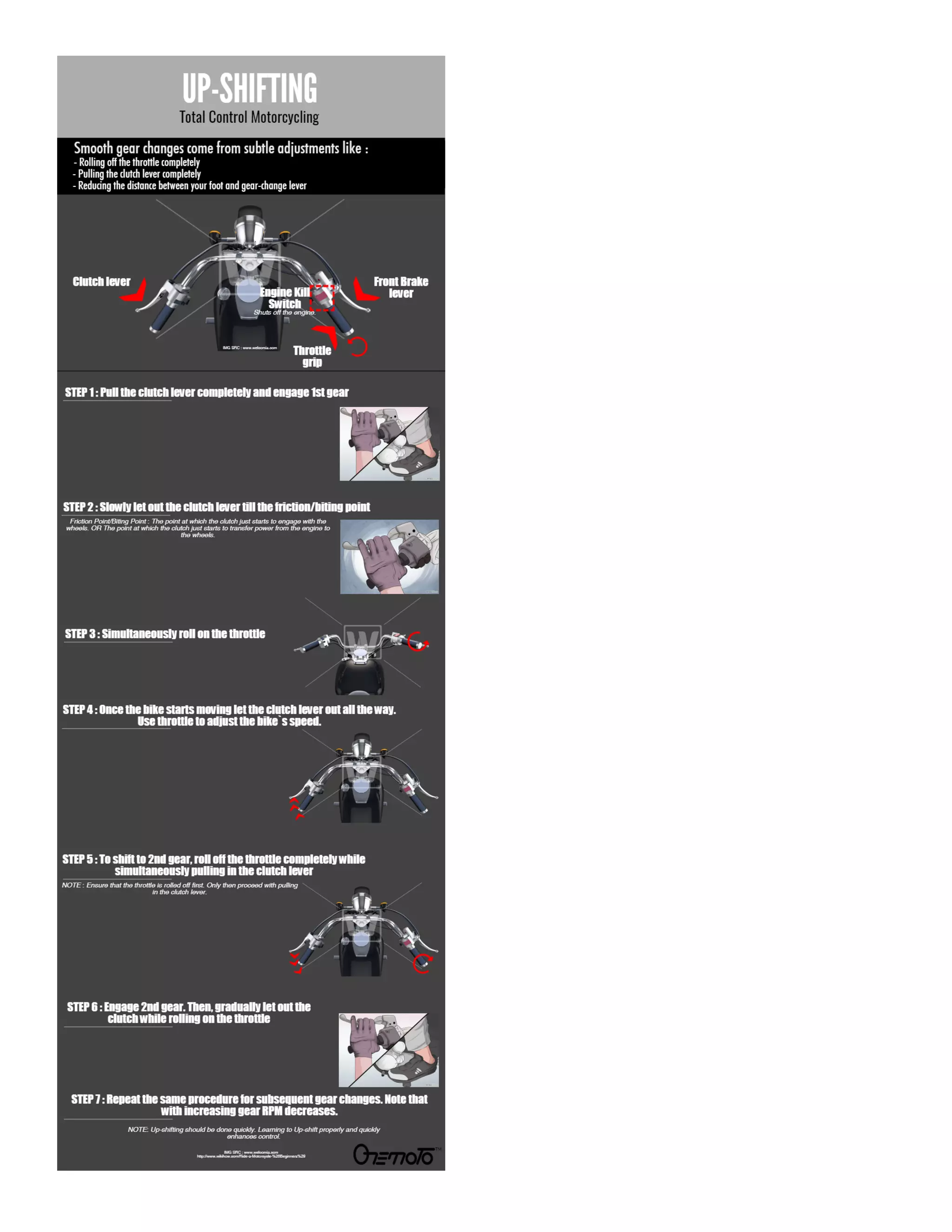 Upshifting (Gear-shifting) on a motorcycle | PDF