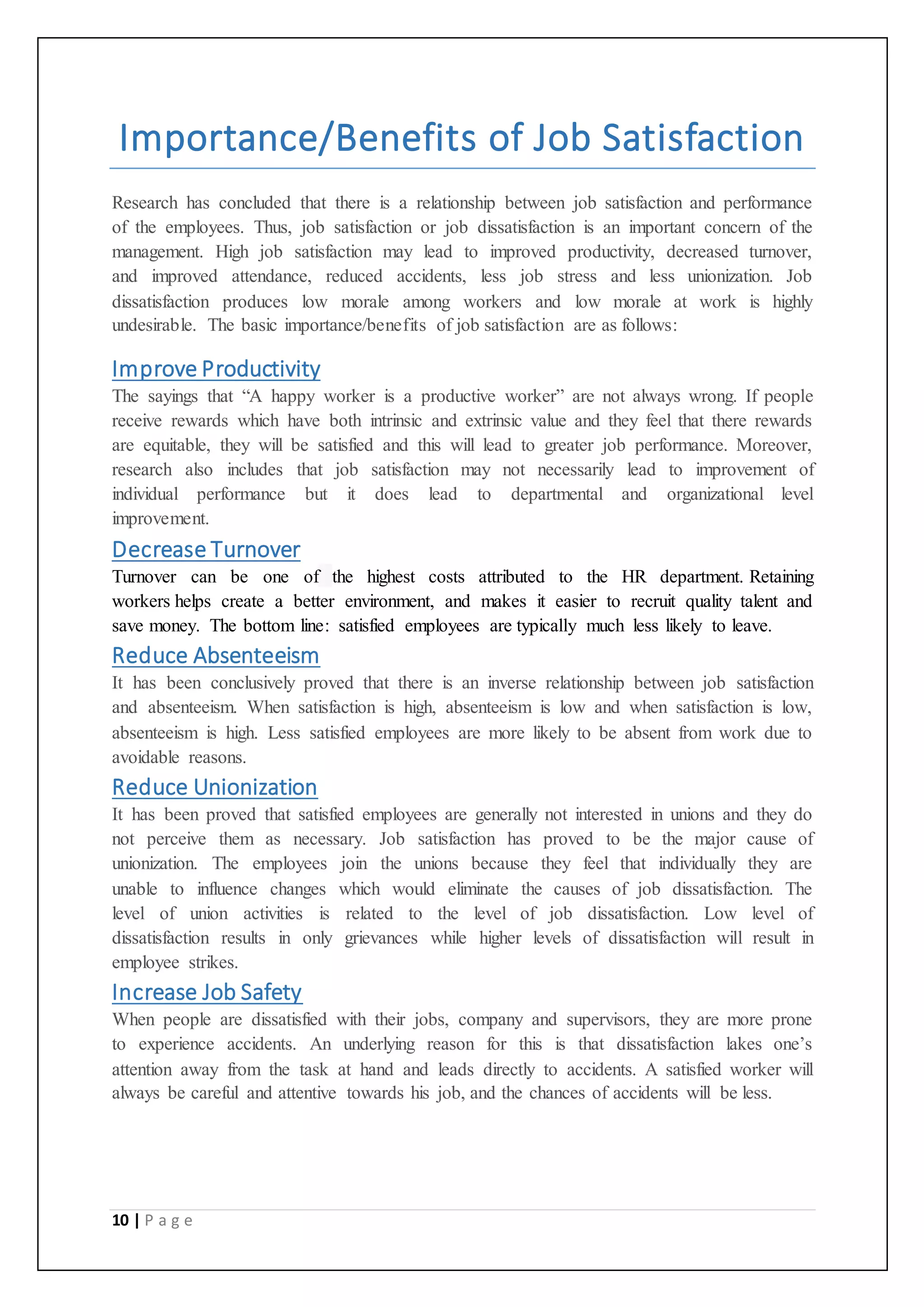 An overview of Job Satisfaction | PDF