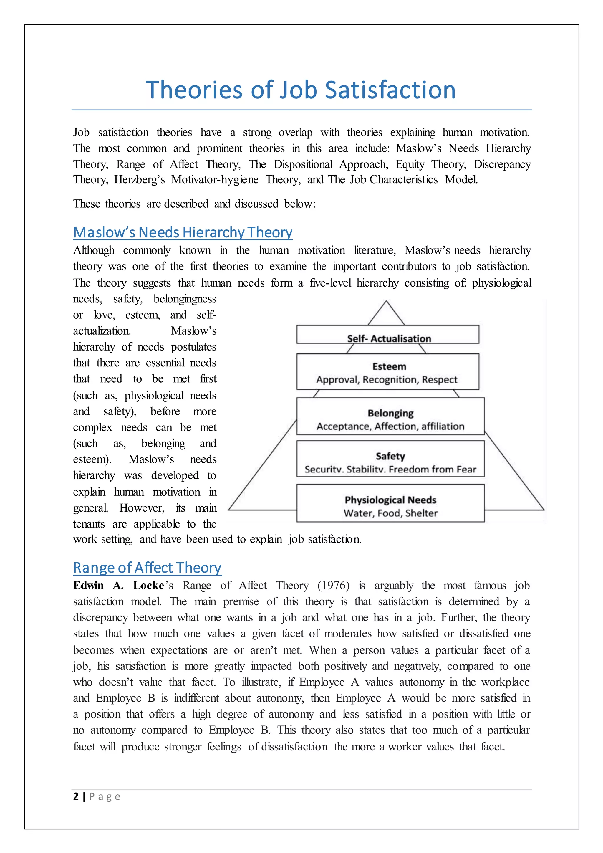 An overview of Job Satisfaction | DOCX
