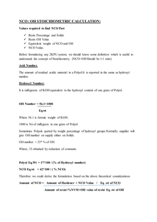 NCO/OH STOICHIOMTRY | DOCX