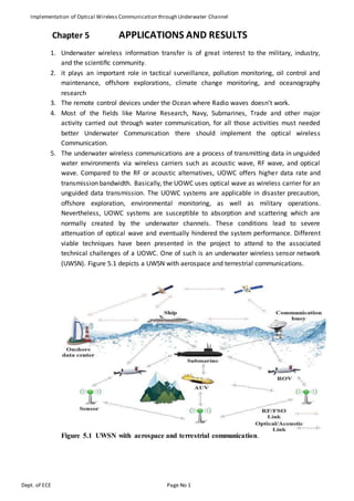 Implementation of Optical wireless communication through underwater ...