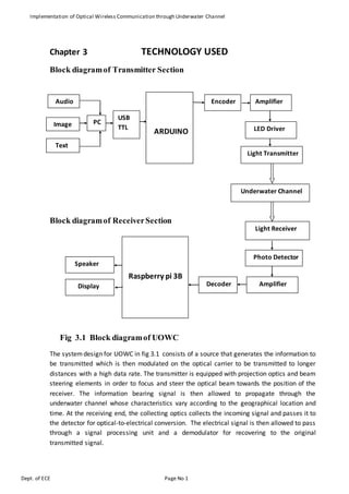 Implementation of Optical wireless communication through underwater channel | DOCX