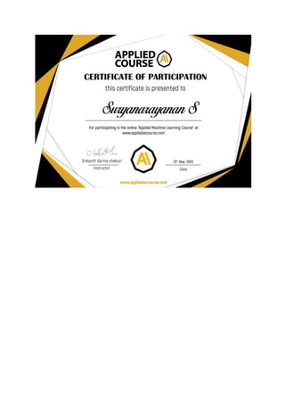 Applied Machine Learning Course | PDF