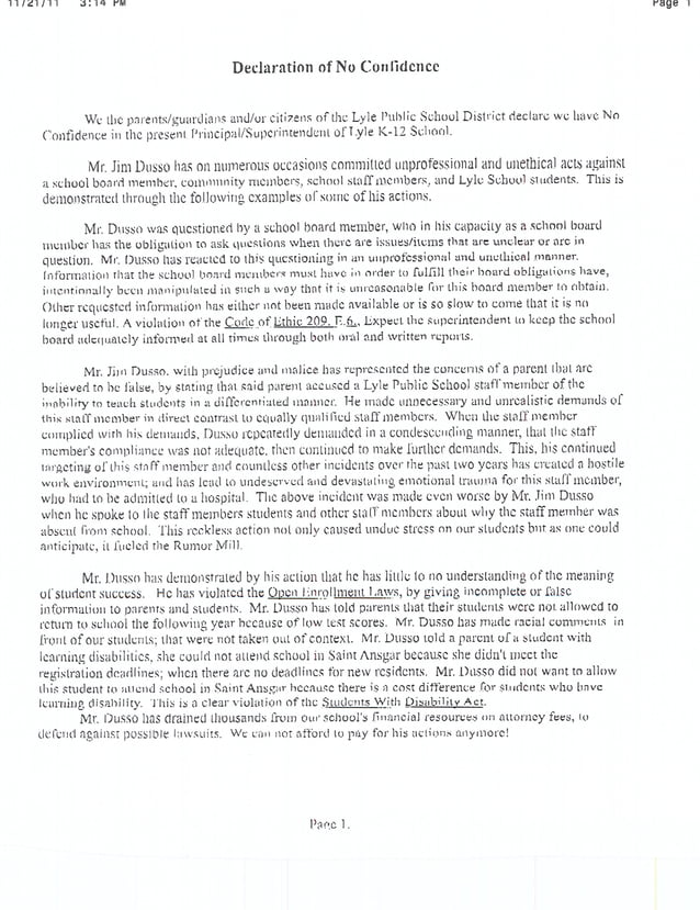 Declaration of No Confidence | PDF