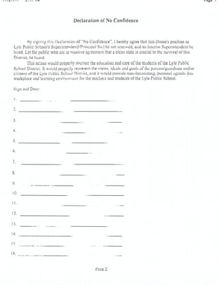 Declaration of No Confidence | PDF