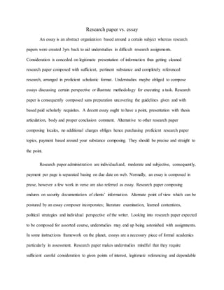 Research Paper vs. Essay | DOCX