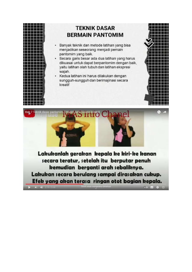 Seni Budaya dan Ketrampilan kelas viiim (Pantomin) | DOCX
