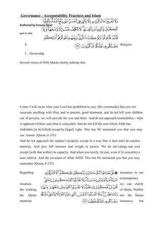 Governance - Accountability Practices and Isalam ---1(1) | DOC | Islam ...