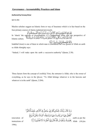 Governance - Accountability Practices and Isalam ---1(1) | DOC | Islam ...
