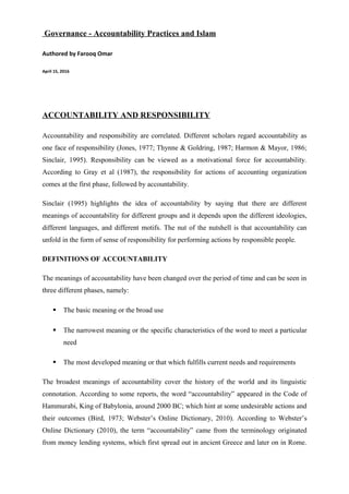 Governance - Accountability Practices and Isalam ---1(1) | DOC