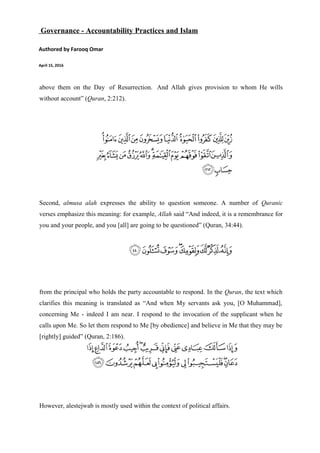 Governance - Accountability Practices and Isalam ---1(1) | DOC | Islam ...