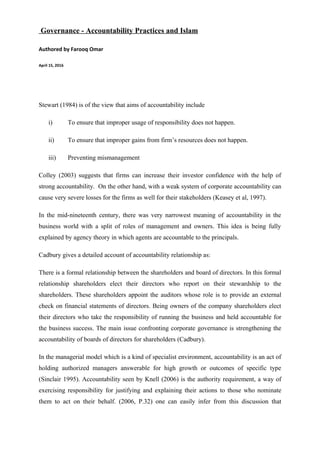 Governance - Accountability Practices and Isalam ---1(1) | DOC
