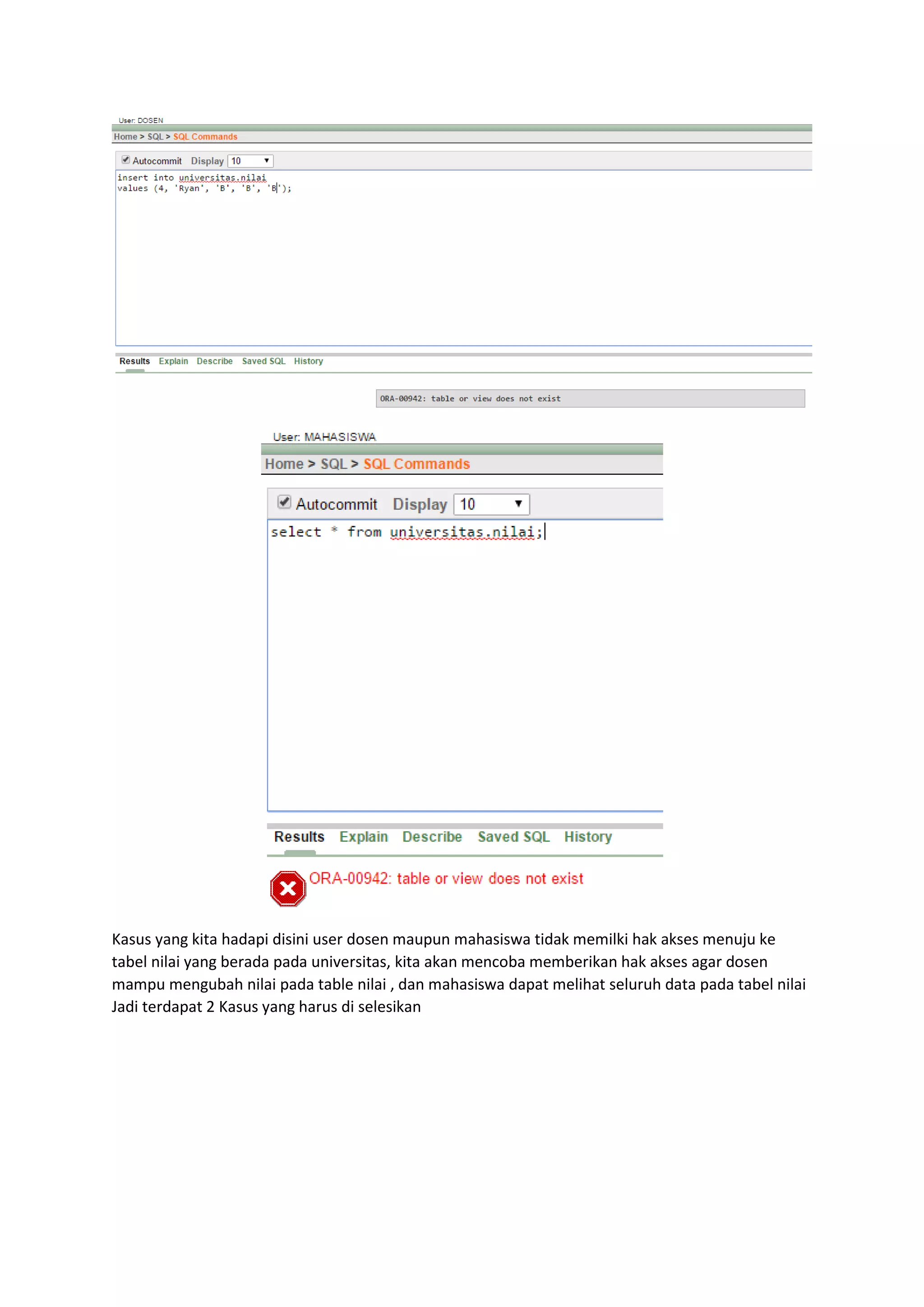 Studi Kasus Basic Security Oracle | PDF