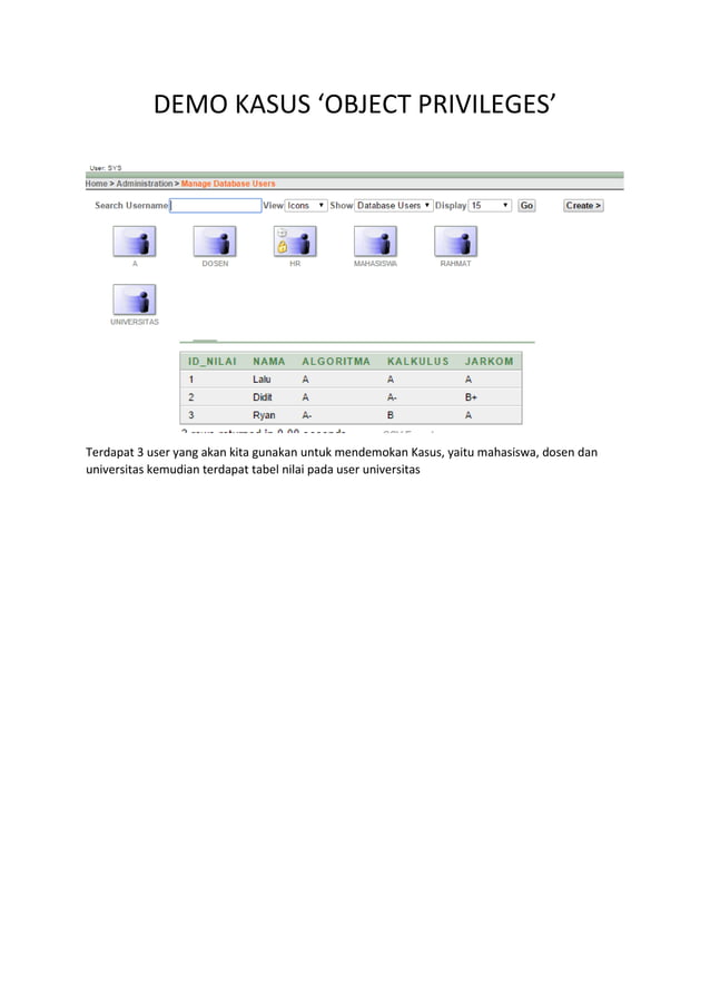 Studi Kasus Basic Security Oracle | PDF