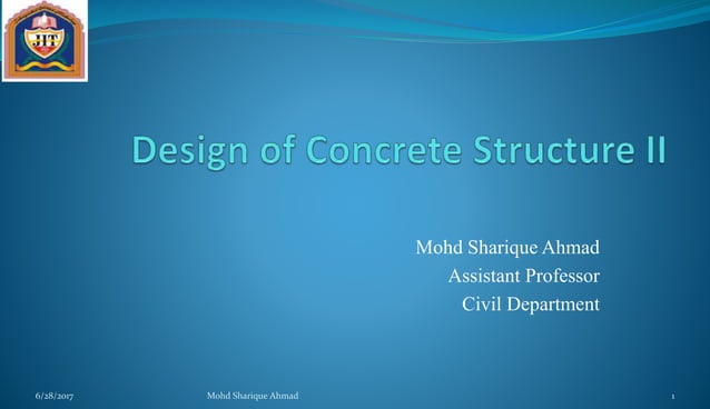 Design of concrete Structure 2 | PPTX