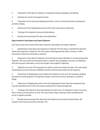 Import Export Data - siomex | PDF