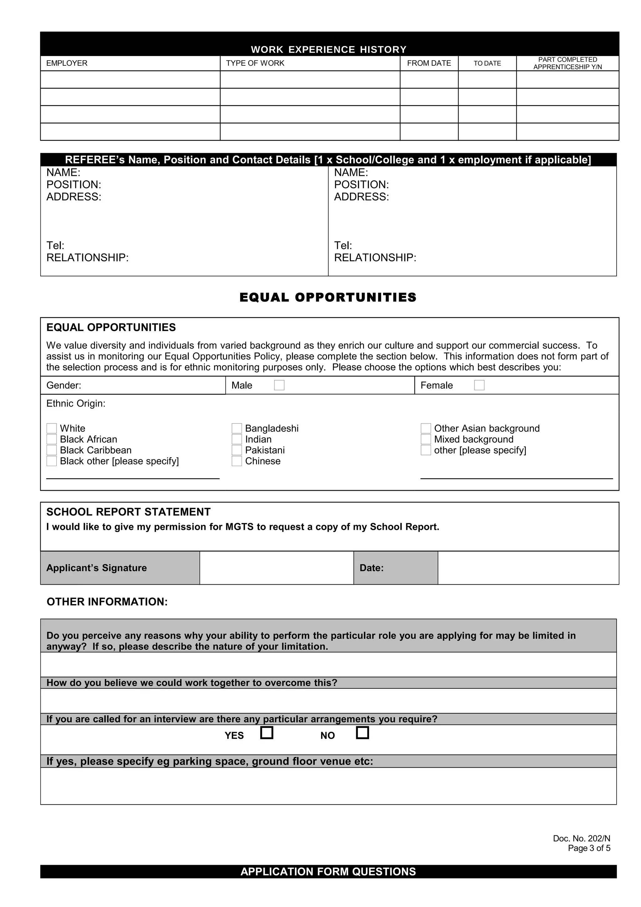 Doc 202 n - apprentice application form | PDF