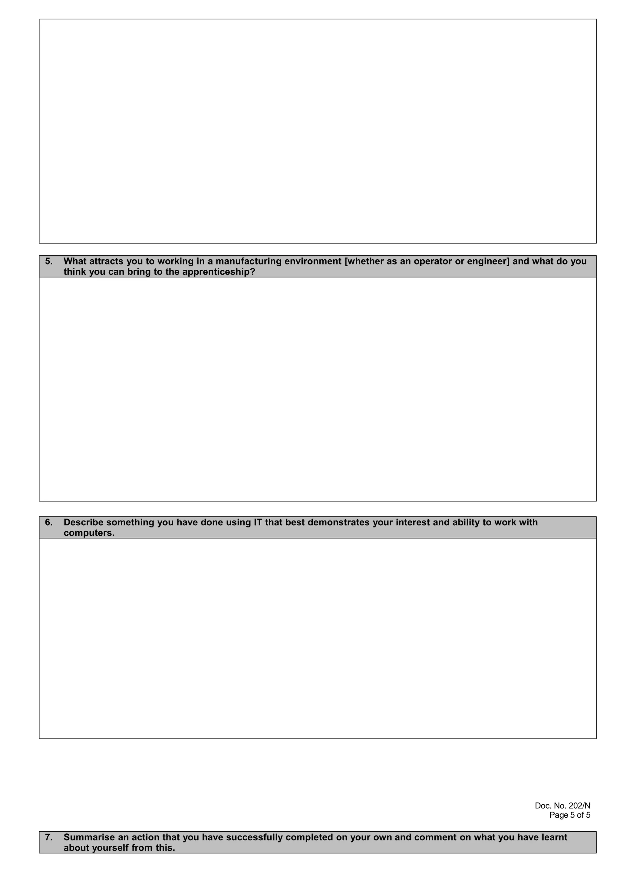 Doc 202 n - apprentice application form | PDF