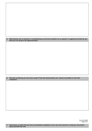 Doc 202 n - apprentice application form | PDF