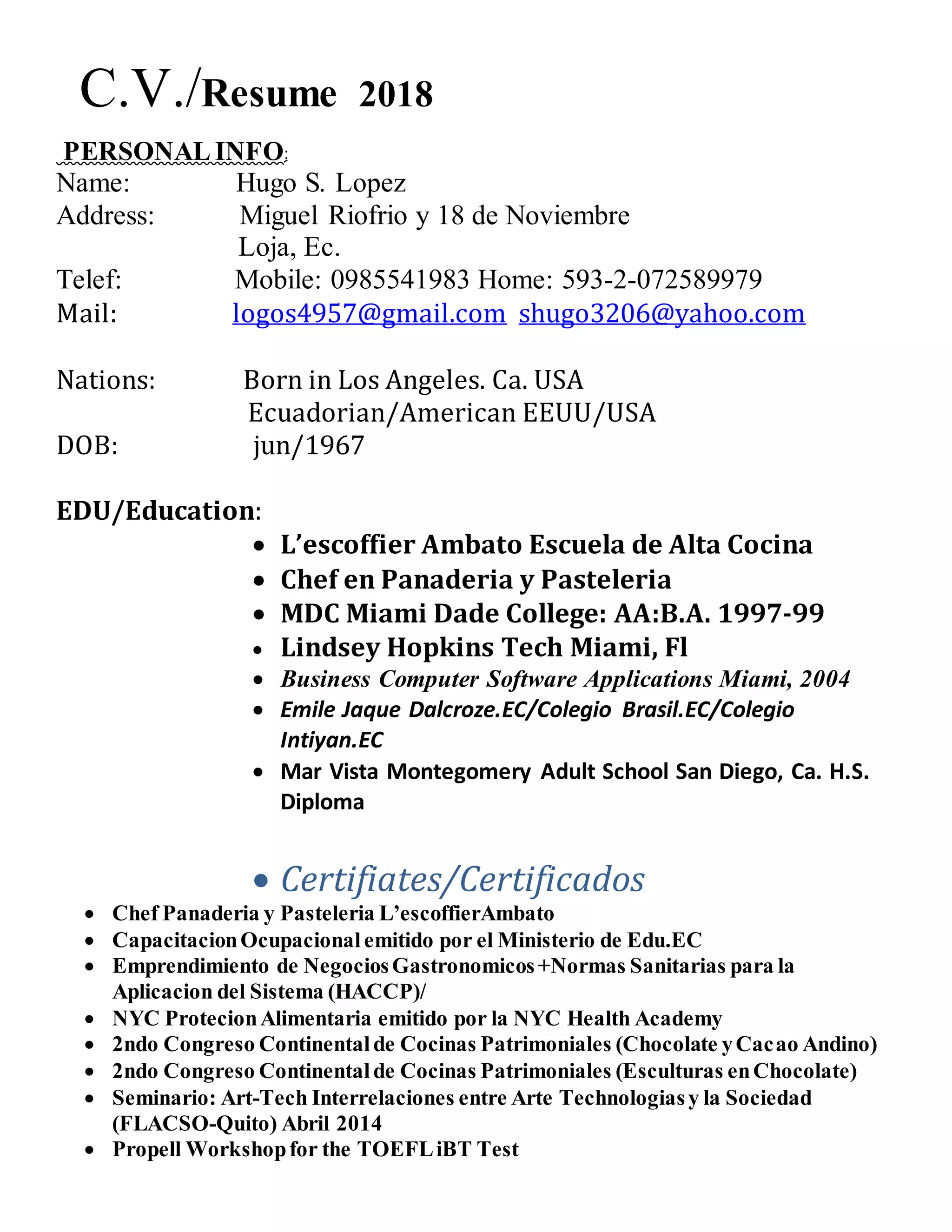 Doc 2 resume cv update 2018 003 | PDF