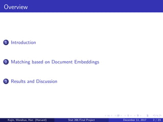 Text Matching based on Document Embeddings | PDF