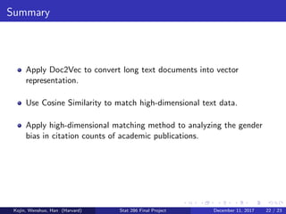 Text Matching based on Document Embeddings | PDF