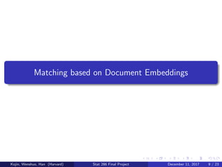 Text Matching based on Document Embeddings | PDF