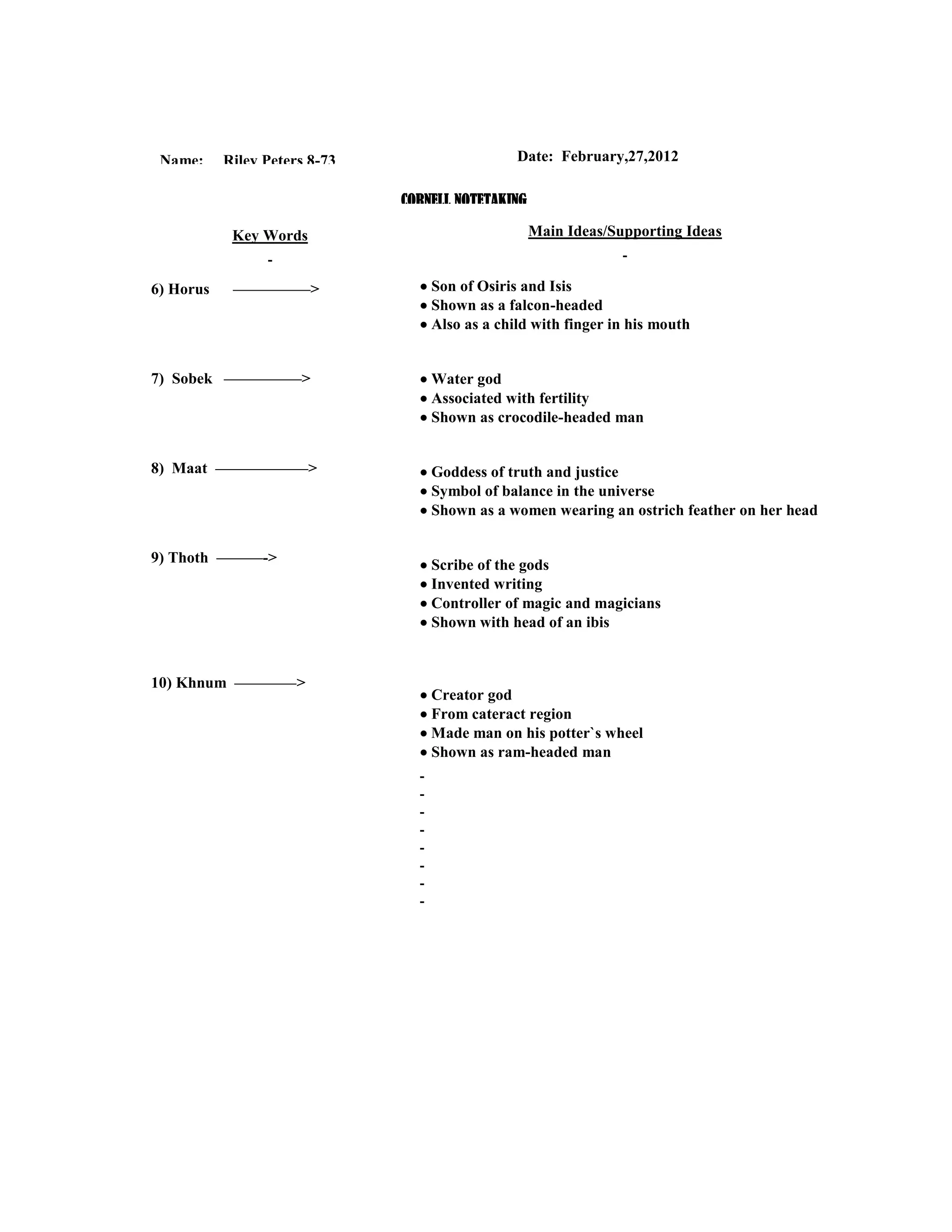 cornell note making 2 | DOCX
