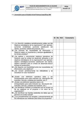 Doc 4 plan de aseguramiento de la calidad (ppqa) | PDF