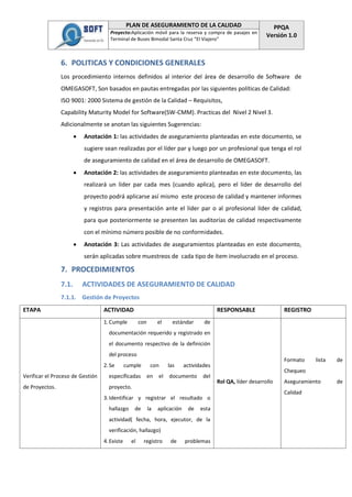 Doc 4 plan de aseguramiento de la calidad (ppqa) | PDF