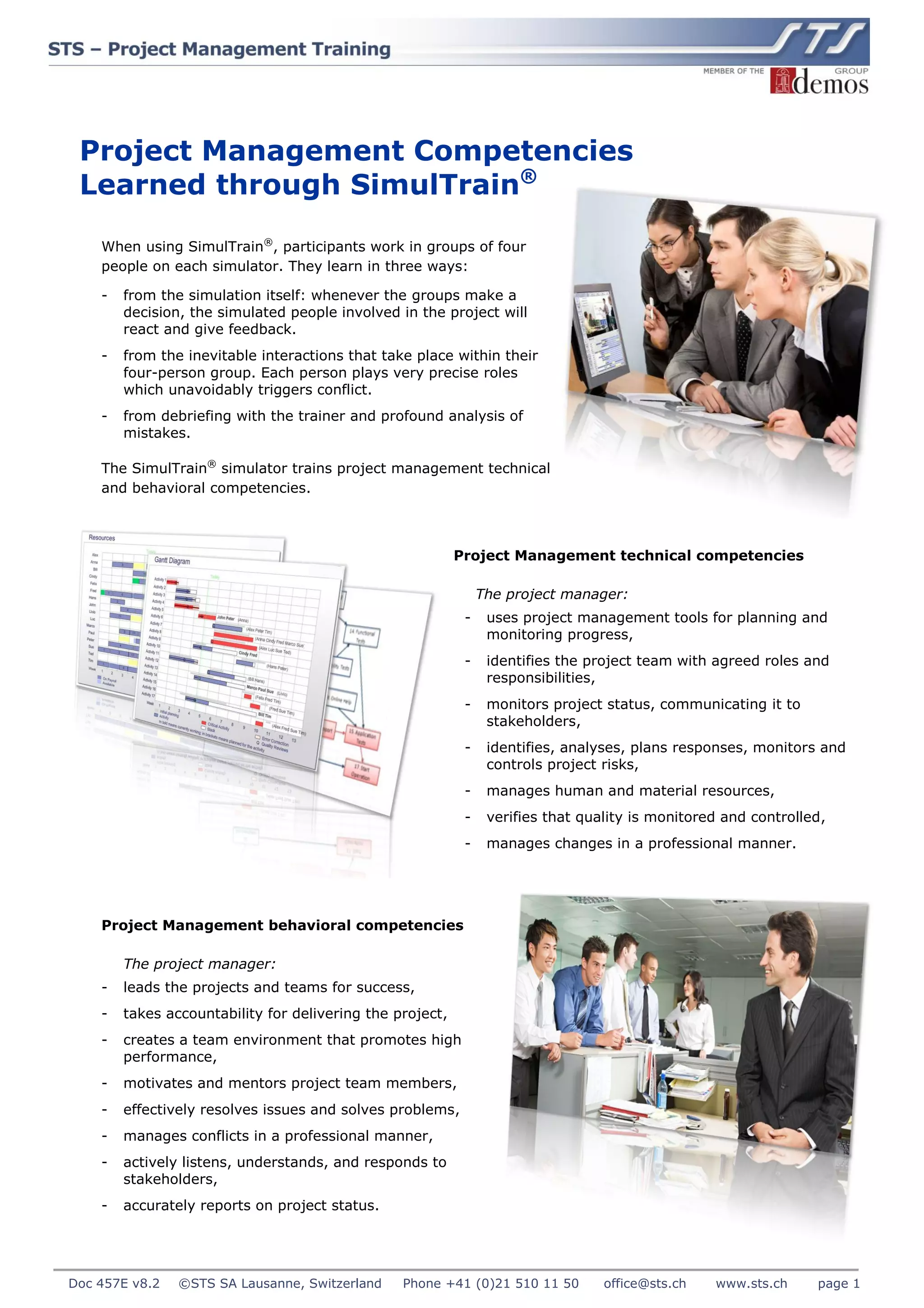 Core competencies learned with Simultrain | PDF