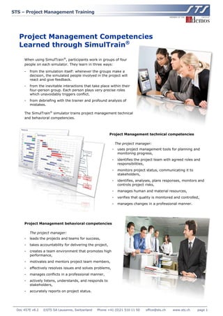 Core competencies learned with Simultrain | PDF