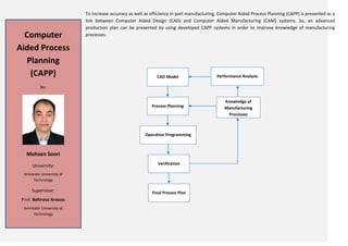 Computer Aided Process Planning | PPT