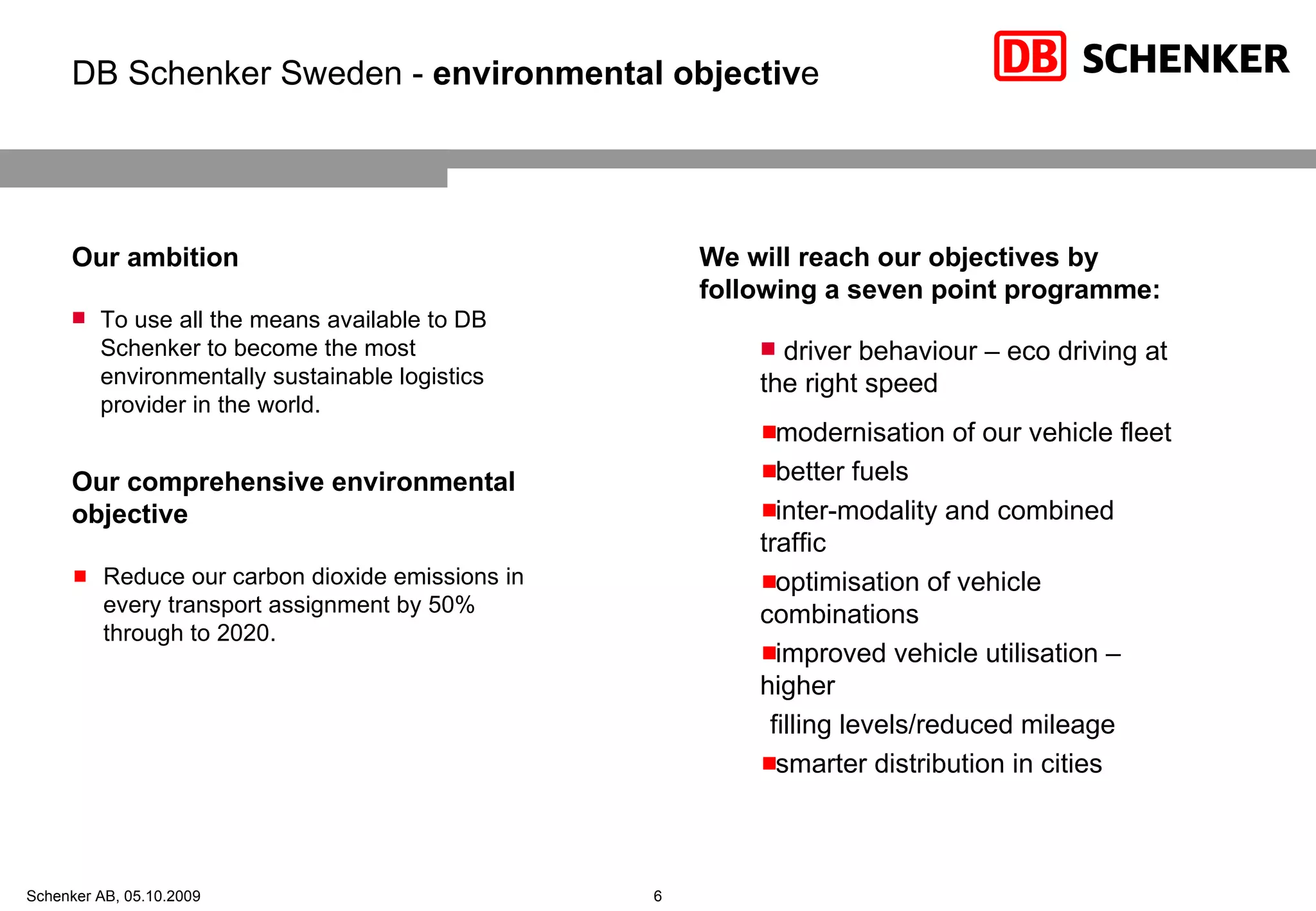DB Schenker´s environmental work | PPT