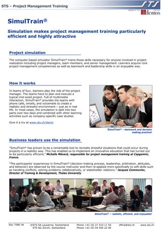 Project management simulator SimulTrain | PDF