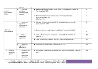 Doc 8 planificação das atividades do principezinho | DOC