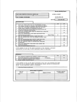 Doc800 monthly operating report pe 2012-01-31 | PDF