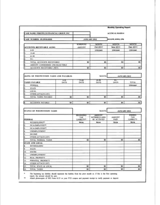 Doc800 monthly operating report pe 2012-01-31 | PDF | Stocks and Bonds ...