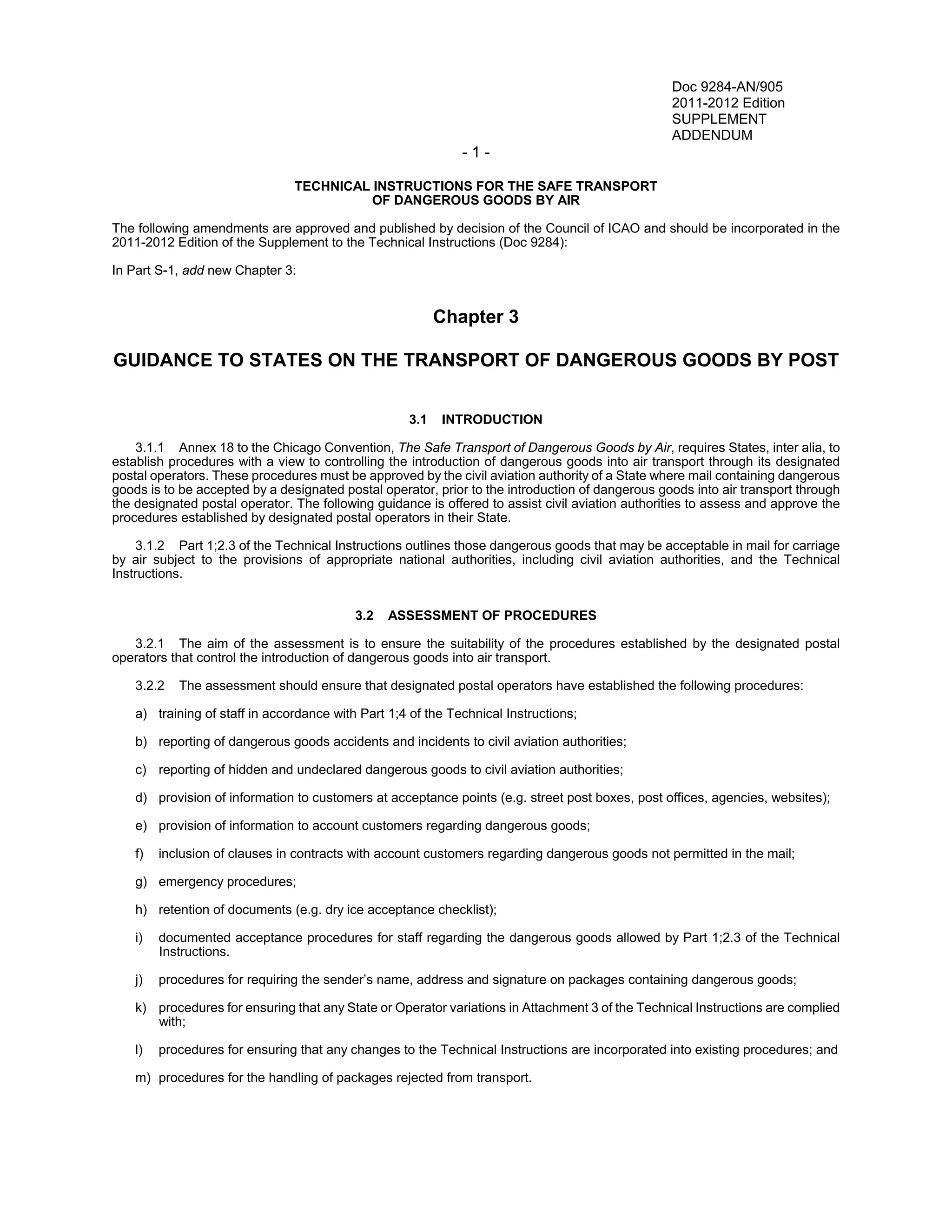 Doc 9284 sup addendum en | PDF