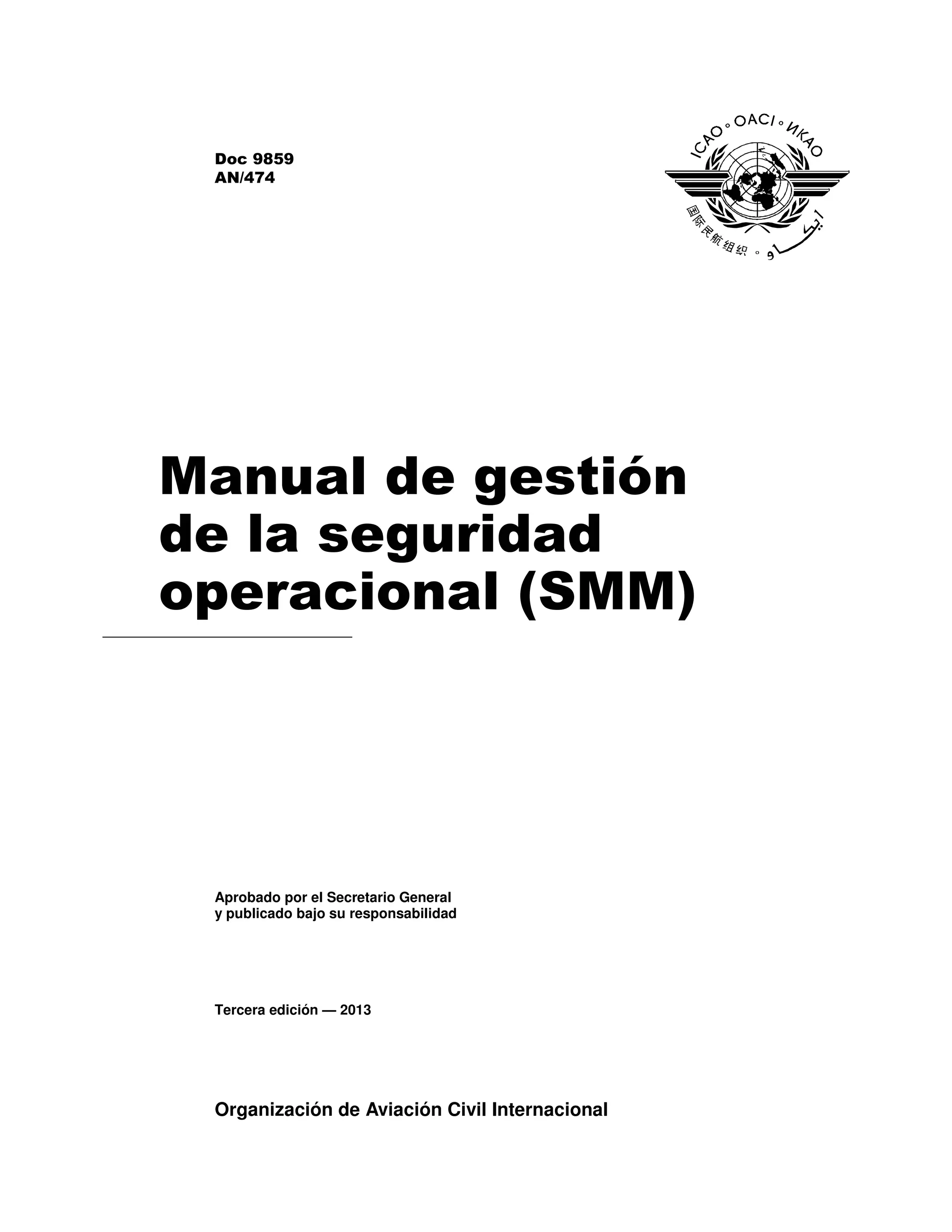 Doc 9859 manual de gestion de la seguridad operacional 3rd edicion ...