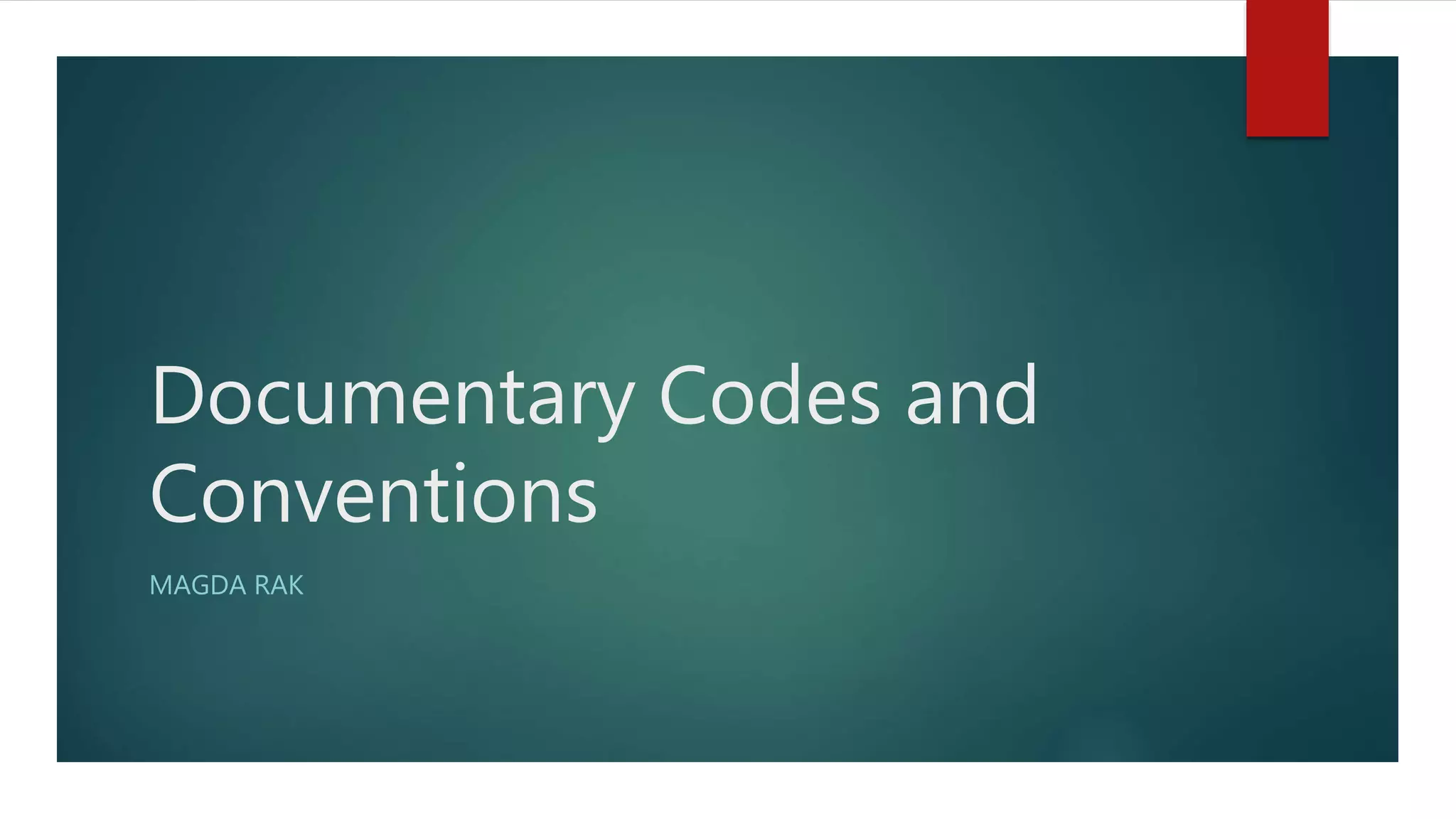 Doc codes and conventions | PPTX
