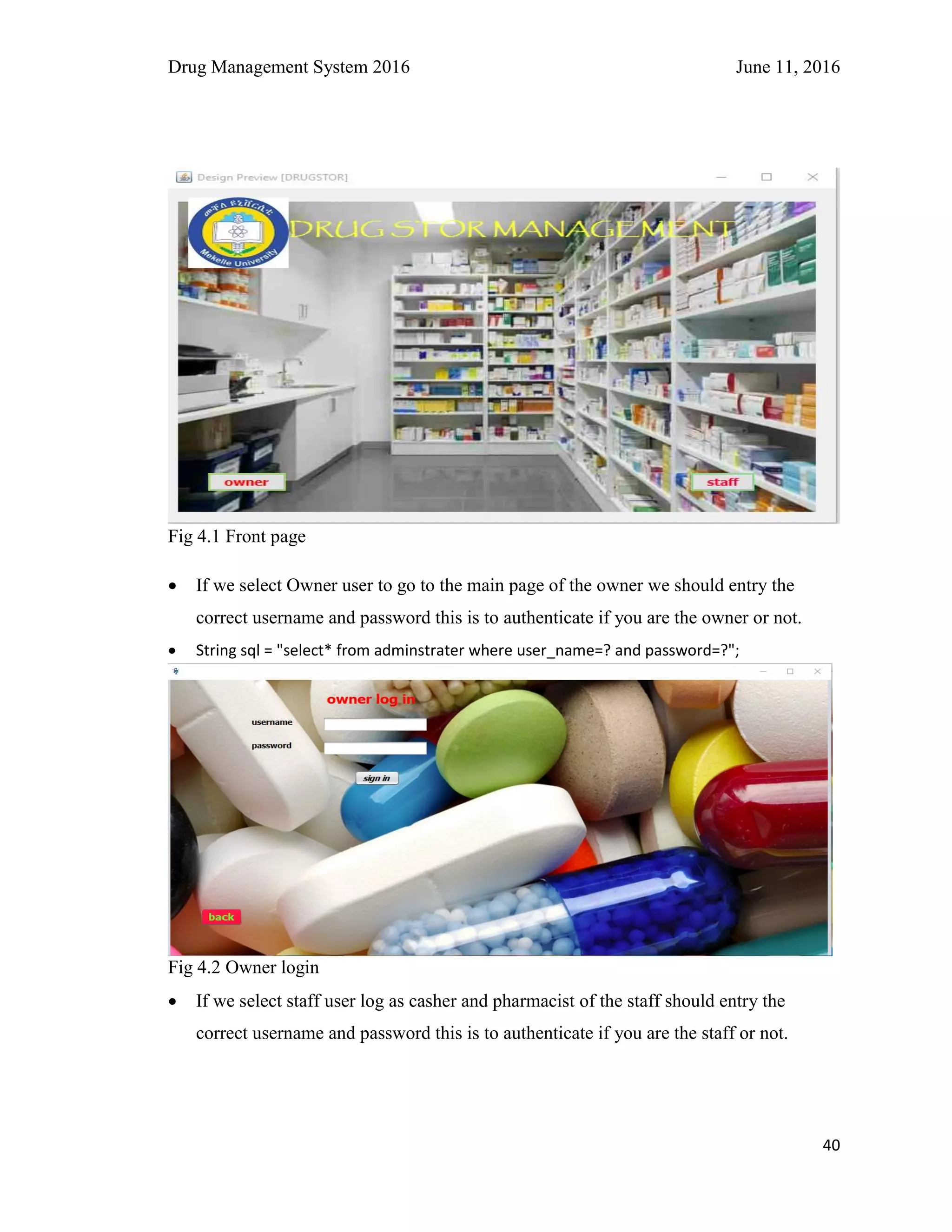 drug store mangement documentation | PDF