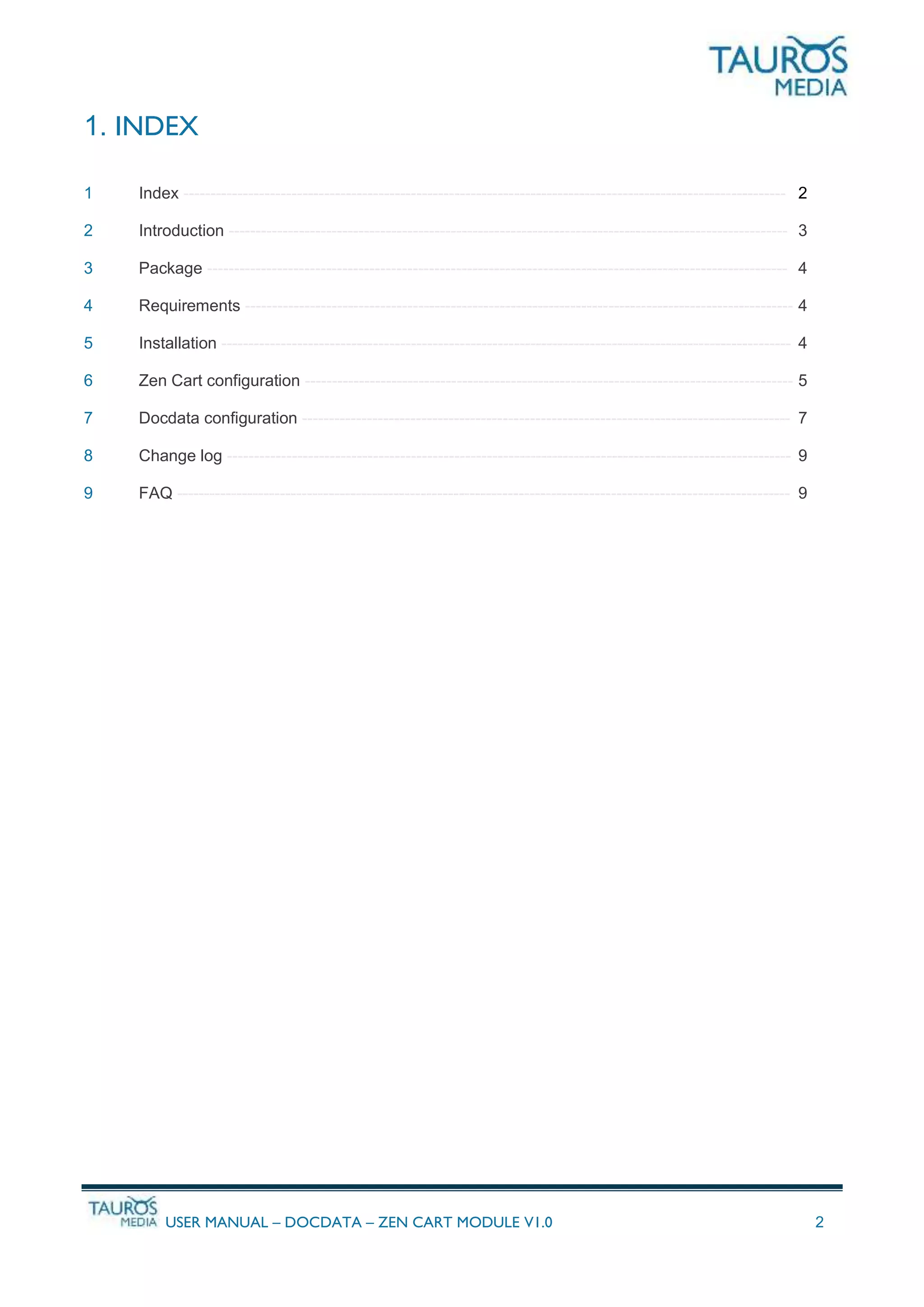 Magento Docdata zencart module user manual | DOCX