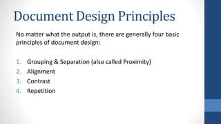 Document Design: Basic Principles | PPTX